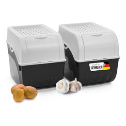 Kartoffel Aufbewahrungsbox 2x gro&szlig; 9L Weiss Kartoffelbox Gem&uuml;sebox stapelbar Zwiebelbox Kartoffelkorb Obstbeh&auml;lter Kartoffelkiste Zwiebel Aufbewahrung Frischhaltedose M&ouml;hren