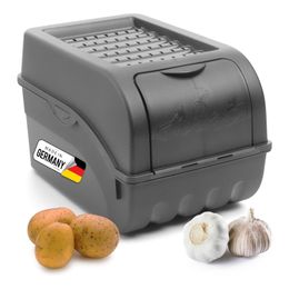 Kartoffel Aufbewahrungsbox mittel 5L ANTHRAZIT GRAU Zwiebelbox Gem&uuml;sebox stapelbar Kartoffelbox Zwiebel Aufbewahrung Kartoffelkorb Obstbeh&auml;lter Kartoffelkiste Frischhaltedose