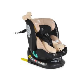 Moni Kindersitz Serengeti i-Size (40-150cm) Isofix, Kuscheltier, Nackenkissen beige