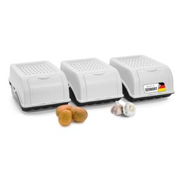 Kartoffel Aufbewahrungsbox 3x klein 3,5L Weiss Zwiebelbox Gem&uuml;sebox stapelbar Kartoffelbox Zwiebel Aufbewahrung Kartoffelkorb Obstbeh&auml;lter Kartoffelkiste Frischhaltedose M&ouml;hren