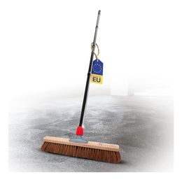Novaliv Kokosbesen 50 cm mit Stiel Kokosborsten Besen Naturborsten mit stiel Ideal als Werkstattbesen Hallenbesen Industriebesen Hausbesen Kehrbesen Malerbesen Haarbesen Terassenbesen Besen weich