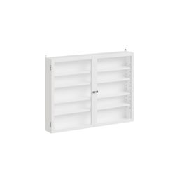 sobuy Wandschrank, Vitrinenschrank, Modellschrank mit 2 T&uuml;ren Wei&szlig; 80x12,2x60cm Modern