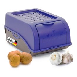 Kartoffel Aufbewahrungsbox klein 3,5L Marine BLAU Zwiebelbox Gem&uuml;sebox stapelbar Kartoffelbox Zwiebel Aufbewahrung Kartoffelkorb Obstbeh&auml;lter Kartoffelkiste Frischhaltedose M&ouml;hren