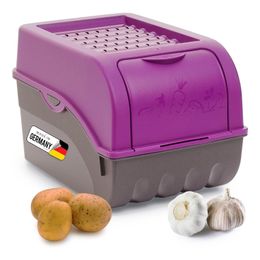 Kartoffel Aufbewahrungsbox mittel 5L LILA Zwiebelbox Gem&uuml;sebox stapelbar Kartoffelbox Zwiebel Aufbewahrung Kartoffelkorb Obstbeh&auml;lter Kartoffelkiste Frischhaltedose&hellip;