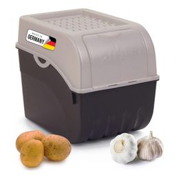 Kartoffel Aufbewahrungsbox gro&szlig; 9L PERLMUT Weiss Kartoffelbox Gem&uuml;sebox stapelbar Zwiebelbox Kartoffelkorb Obstbeh&auml;lter Kartoffelkiste Zwiebel Aufbewahrung Frischhaltedose M&ouml;hren
