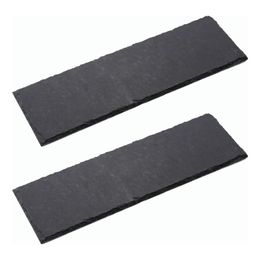 2x Schieferplatten I rechteckig I 40x15x0,5 cm I Schiefer Platten Schieferteller Servierteller Servierplatten Schiefer Teller Set
