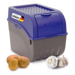 Kartoffel Aufbewahrungsbox gro&szlig; 9L Marine BLAU Kartoffelbox Gem&uuml;sebox stapelbar Zwiebelbox Kartoffelkorb Obstbeh&auml;lter Kartoffelkiste Zwiebel Aufbewahrung Frischhaltedose M&ouml;hren