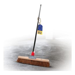 Novaliv Kokosbesen 50 cm mit Teleskopstiel Kokosborsten Besen Naturborsten mit Stiel Werkstattbesen Hallenbesen Industriebesen Hausbesen Kehrbesen Malerbesen Haarbesen Terassenbesen Besen weich