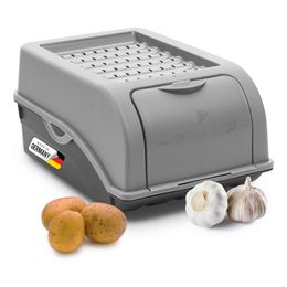 Kartoffel Aufbewahrungsbox klein 3,5L GRAU Zwiebelbox Gem&uuml;sebox stapelbar Kartoffelbox Zwiebel Aufbewahrung Kartoffelkorb Obstbeh&auml;lter Kartoffelkiste Frischhaltedose