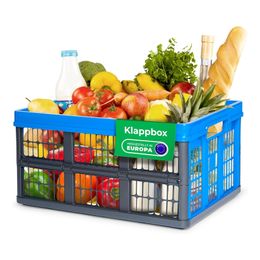 Novaliv Klappbox 45l Blau - Faltbare Korbbox mit praktischen Tragegriffen - Vielseitige Aufbewahrungsbox