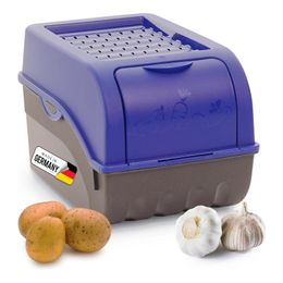Kartoffel Aufbewahrungsbox mittel 5L Marine BLAU Kartoffelbox Gem&uuml;sebox stapelbar Zwiebelbox Kartoffelkorb Obstbeh&auml;lter Kartoffelkiste Zwiebel Aufbewahrung Frischhaltedose M&ouml;hren
