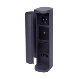 Gartensteckdose Funk 2-Fach Anthrazit SMART WiFi APP IP44 Steckdose rund Aussen Gartensteckdose Outdoor Steckdoses&auml;ule Garten Steckdosenturm
