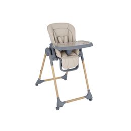 Kikka boo Kinderhochstuhl Olive 2 klappbar R&auml;der h&ouml;henverstellbar Ablagefach beige