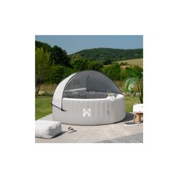 Home Deluxe Outdoor Whirlpool inkl. Kissen, Getr&auml;nkehalter und Sonnendach SPLASH - &Oslash;208 cm 6 Personen Grau