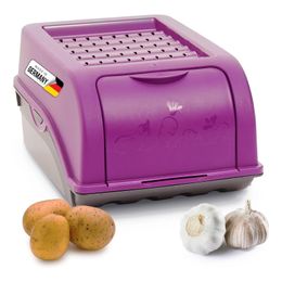 Kartoffel Aufbewahrungsbox klein 3,5L LILA Zwiebelbox Gem&uuml;sebox stapelbar Kartoffelbox Zwiebel Aufbewahrung Kartoffelkorb Obstbeh&auml;lter Kartoffelkiste Frischhaltedose