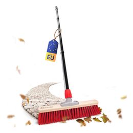 Novaliv Stra&szlig;enbesen mit Stiel drau&szlig;en 50 cm Elaston Borsten Ideal als Besen drau&szlig;en Gartenbesen mit Stiel Harte Borsten Terassenbesen Hofbesen Stallbesen Kehrbesen Industriebesen Outdoor Broom
