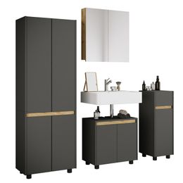 Vcm 4-tlg. Badm&ouml;bel Set mit Waschbeckenunterschrank, breiter Hochschrank, Midischrank & Spiegelschrank - Cosila XL