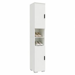 Vcm Schuhschrank schmaler Holz Hochschrank mit 2 T&uuml;ren & 8 F&auml;chern, platzsparender Flurschrank, 178 x 30 x 33 cm, Gados M