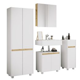 Vcm 4-tlg. Badm&ouml;bel Set mit Waschbeckenunterschrank, breiter Hochschrank, Midischrank & Spiegelschrank - Cosila XL