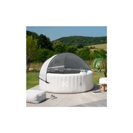 Home Deluxe Outdoor Whirlpool inkl. Kissen, Getr&auml;nkehalter und Sonnendach SPLASH - &Oslash;208 cm 6 Personen Beige