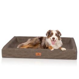 Knuffelwuff orthop&auml;disches Hundebett Austin aus Kunstleder braun XXL