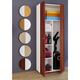 Vcm Besenschrank 6 F&auml;cher Ma&szlig;e: B. 70 x H. 178 x T. 40 cm Haushaltsschrank Mehrzweckschrank Vandol