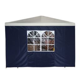 DEGAMO Seitenplane f&uuml;r Pavillon, 3x1,9 Meter, Polyester blau mit Fenster