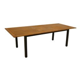 DEGAMO Ausziehtisch SARONNO 180/240x100cm, Aluminium anthrazit + Akazie ge&ouml;lt