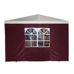 DEGAMO Seitenplane f&uuml;r Pavillon, 3x1,9 Meter, Polyester bordeaux mit Fenster