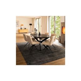 Home Deluxe Esstisch Oval Ausziehbar AVENTI inkl. Sternfu&szlig; - 160-200 x 100 cm Dark Oak