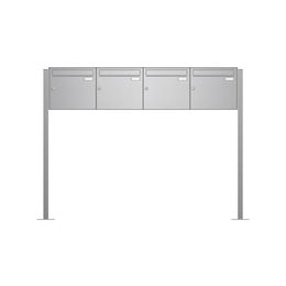 HUBER 4er freistehende Briefkastenanlage in RAL 9007 mit Soft Close...