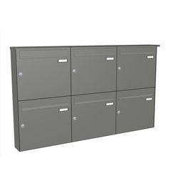 HUBER Aufputzbriefkastenanlage in RAL DB703 6-fach mit 2ten...