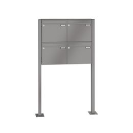 Renz Basic B freistehende 4-fach in RAL 9007 mit Fu&szlig;platten mit...