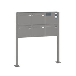 Renz Basic B freistehende Briefkastenanlage 5-fach mit Sprechfeld...