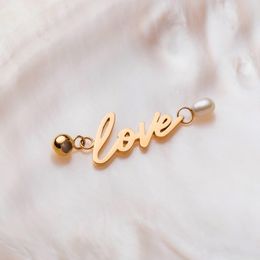 Holzkern Love-Charm Damen Perle und Gold