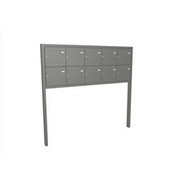 HUBER 10er freistehende Briefkastenanlage in RAL 9007 mit Soft...