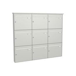 ONZO Aufputzbriefkastenanlage in RAL 7016 9-fach mit 2ten Namensschild