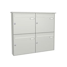 ONZO Aufputzbriefkastenanlage in RAL 9016 4-fach mit Soft Close