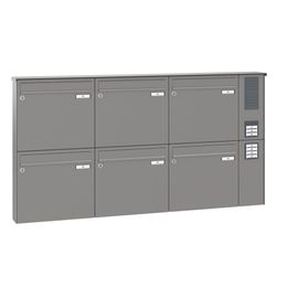 Renz Basic B Briefkastenanlage Aufputz 6-fach mit Sprechfeld in RAL...