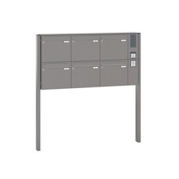 Renz Basic B freistehende Briefkastenanlage 6-fach mit Sprechfeld...