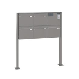 Renz Basic B freistehende Briefkastenanlage 5-fach mit Sprechfeld...
