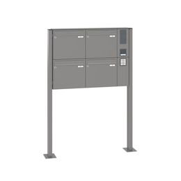 Renz Basic B freistehende Briefkastenanlage 4-fach mit Sprechfeld...