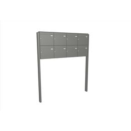 HUBER 8er freistehende Briefkastenanlage in RAL 9007 mit Soft Close...