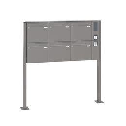 Renz Basic B freistehende Briefkastenanlage 6-fach mit Sprechfeld...