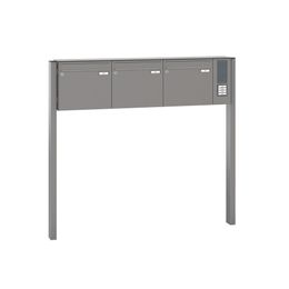 Renz Basic B freistehende Briefkastenanlage 3-fach mit Sprechfeld...
