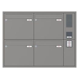 Renz Basic B Briefkastenanlage Unterputz 4-fach mit Sprechfeld in...