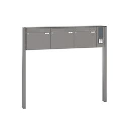 Renz Basic B freistehende Briefkastenanlage 3-fach mit Sprechfeld...