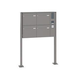 Renz Basic B freistehende Briefkastenanlage 4-fach mit Sprechfeld...