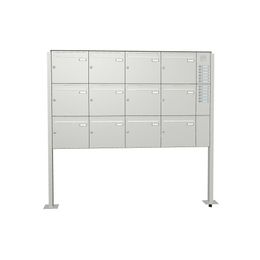 ONZO 12er freistehende Briefkastenanlage mit Sprechfeld in RAL 9007...