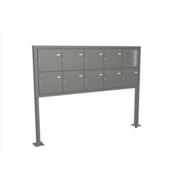 HUBER 9er freistehende Briefkastenanlage mit Sprechfeld in RAL 9007...